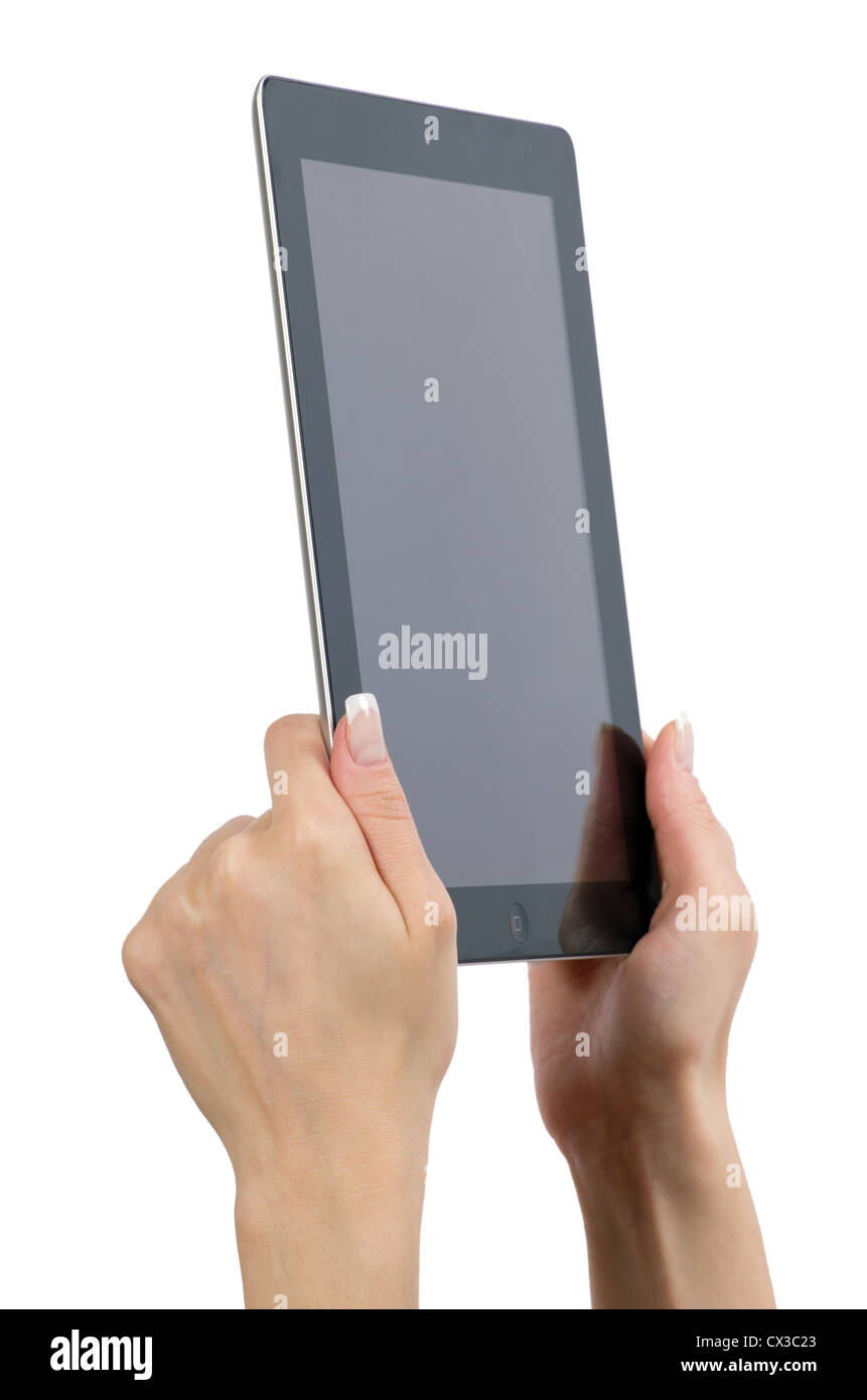 tablet computer in a hands Stock Photo - Alamy