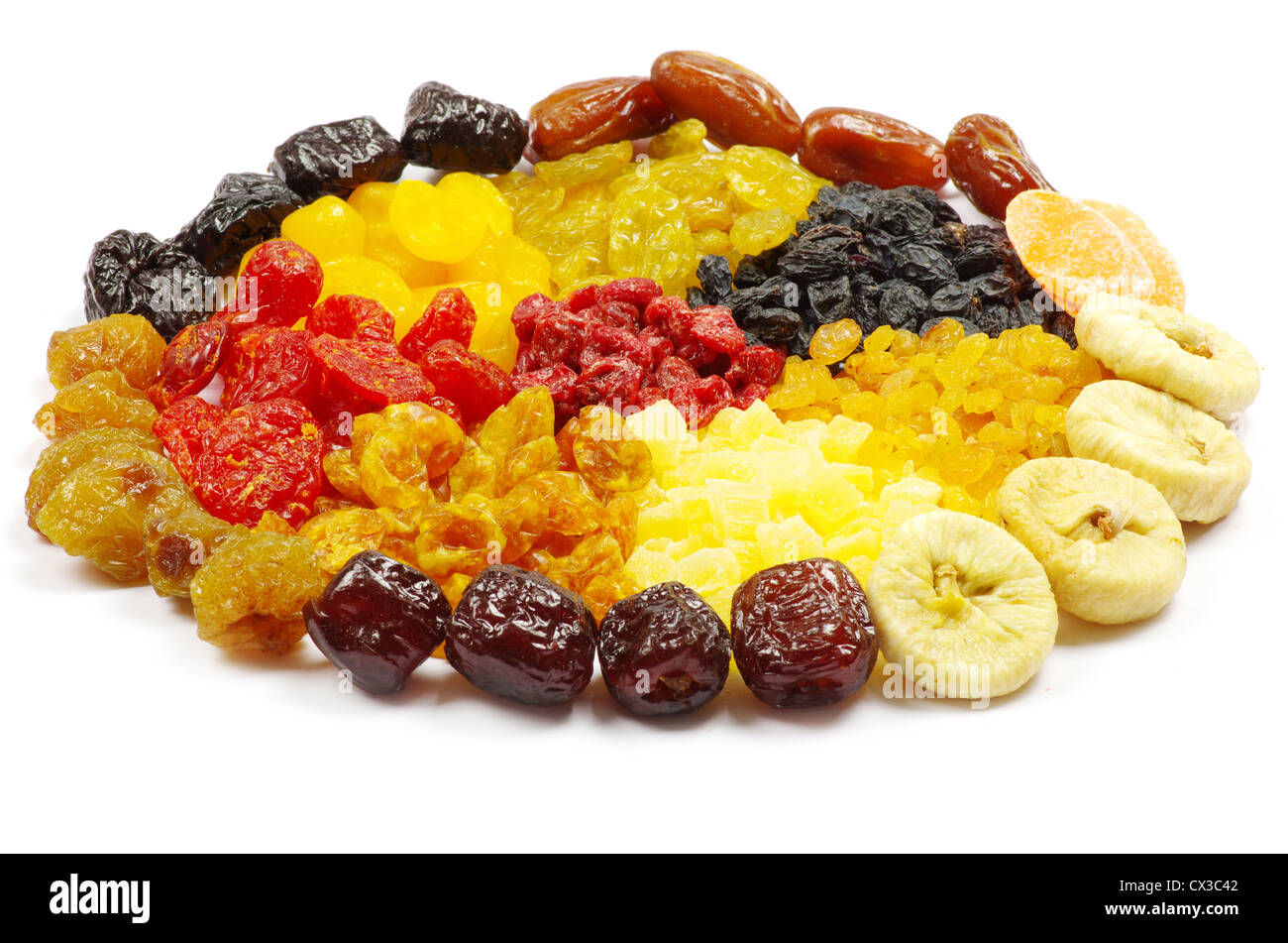 mix dried fruits collection on white Stock Photo - Alamy