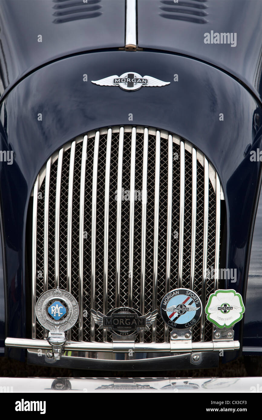 Morgan bonnet, badge and grill Stock Photo - Alamy