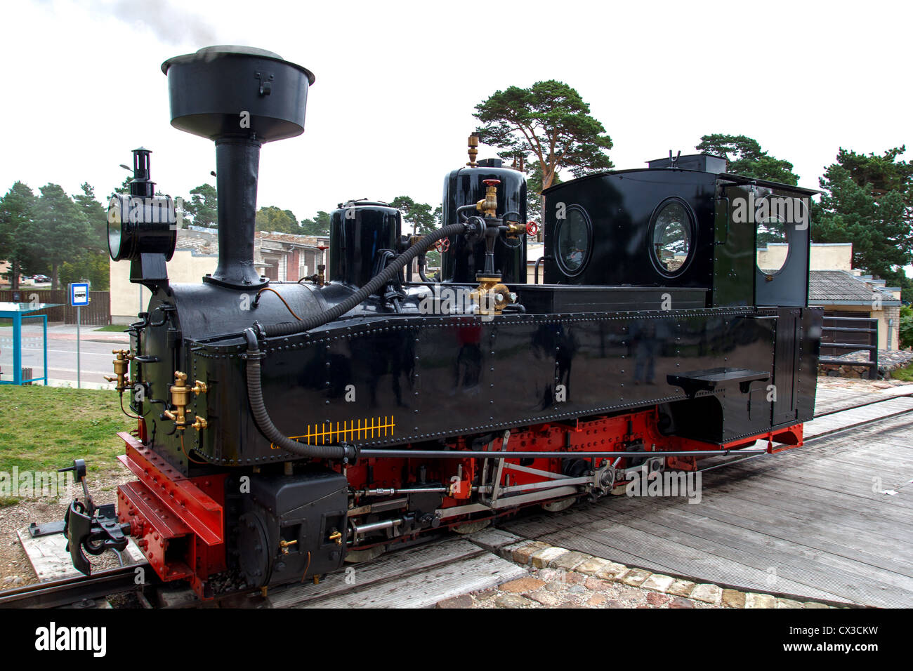 retro narrow gauge railway little steam engine Stock Photo - Alamy
