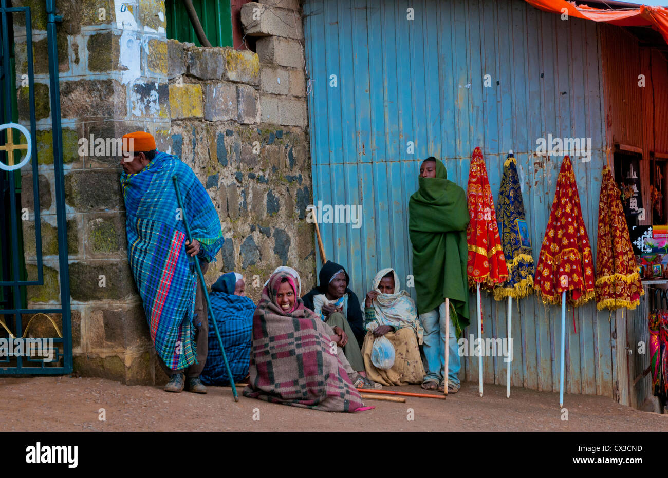 Addis Ababa Ethiopia Africa religious umbrellas and items shop at ...