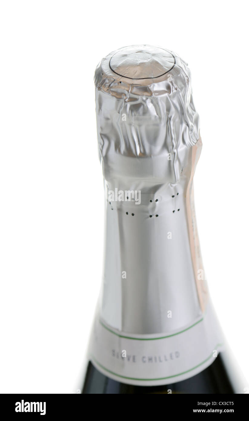 champagne bottle top isolated on white background Stock Photo - Alamy