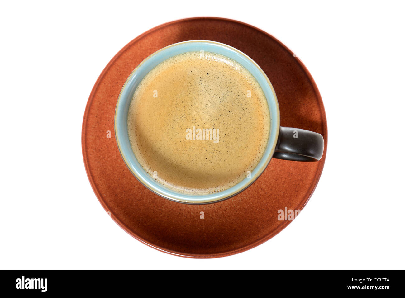 plan view of coffee cup and plate isolated on white Stock Photo - Alamy