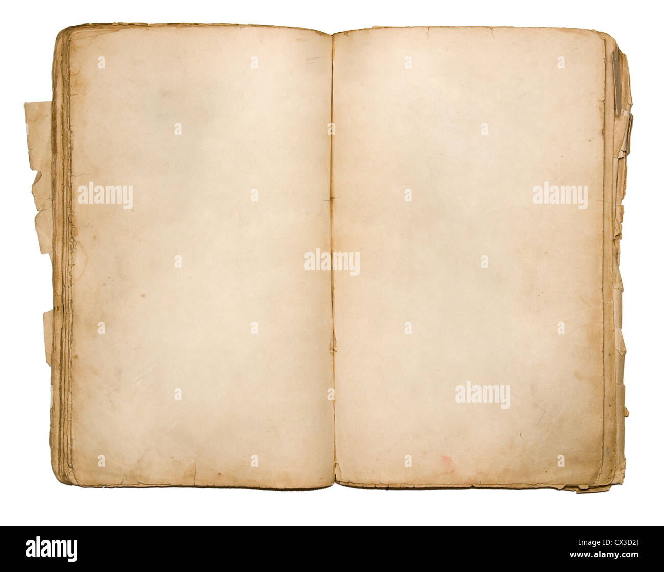 an old book with blank yellow stained pages Stock Photo - Alamy