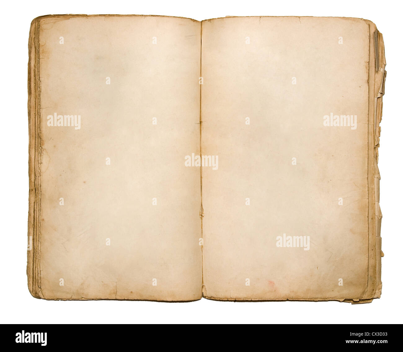 Old book with blank yellow stained pages Stock Photo - Alamy