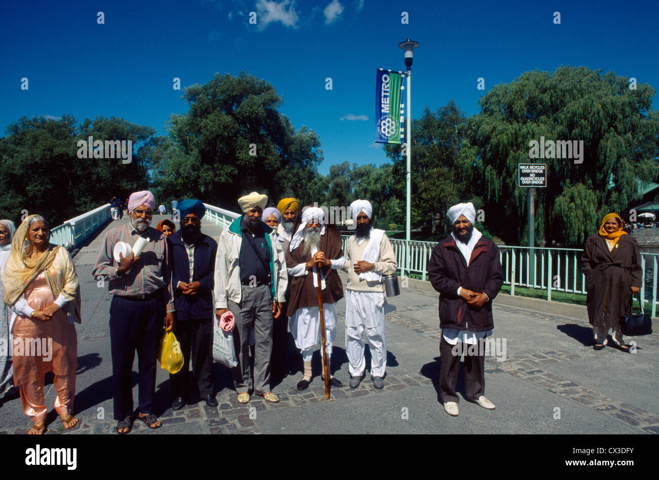 Toronto Canada Sikhs With Priest Walking On Toronto Island Stock Photo ...