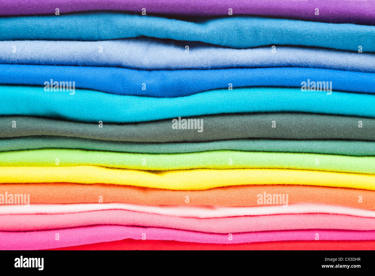 Pile colorful t shirts hi-res stock photography and images - Alamy