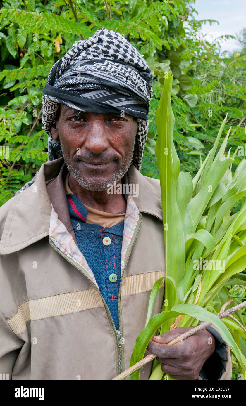 Shashemene Ethiopia Africa Alaba tribe portrait of local man with ...