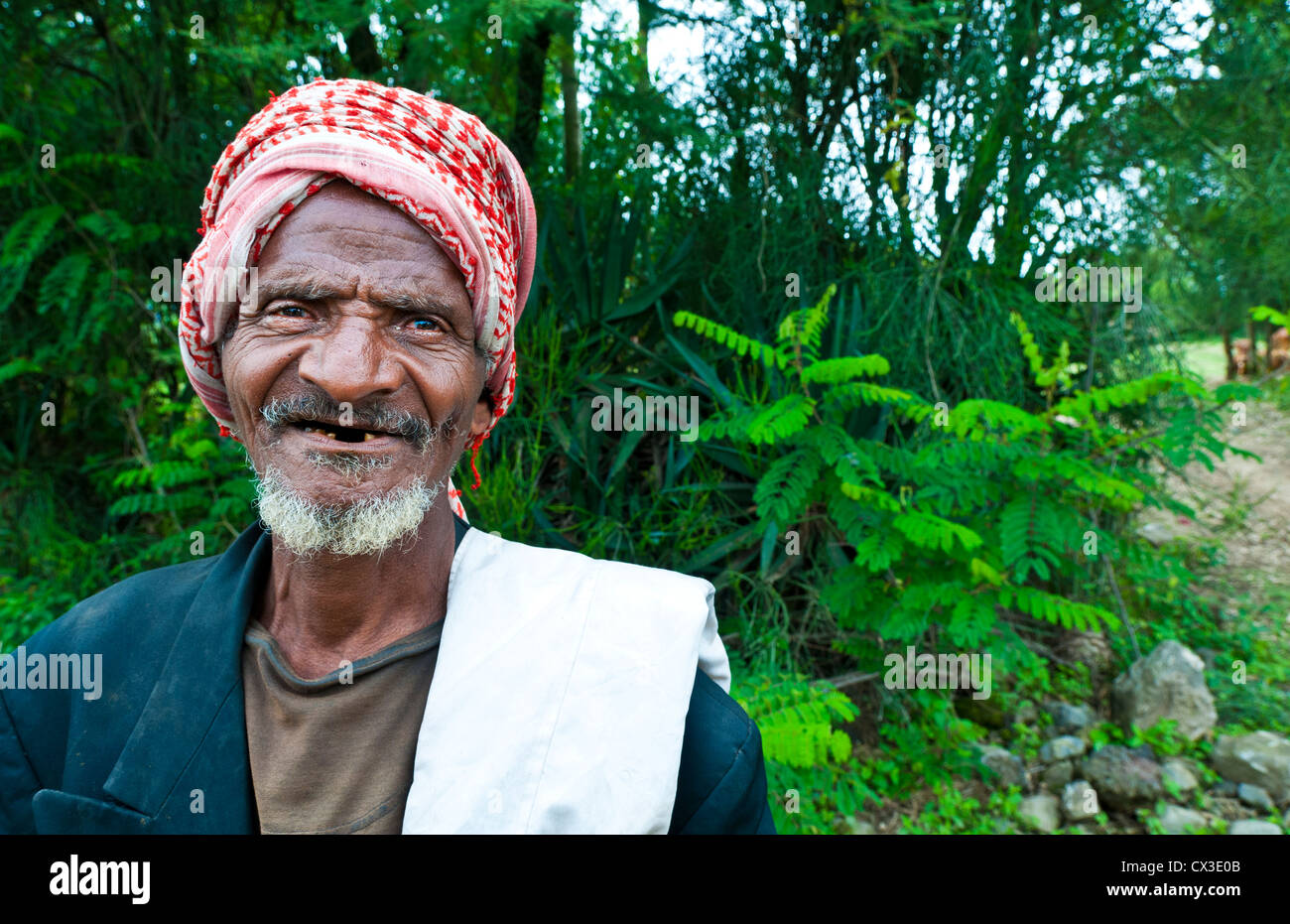 Shashemene Ethiopia Africa Alaba tribe portrait of local old man with ...