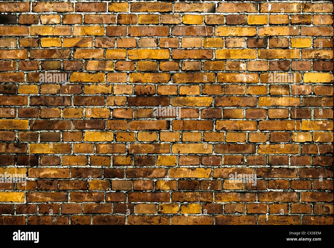 Brick wall. Vintage texture in yellow brown tones Stock Photo - Alamy