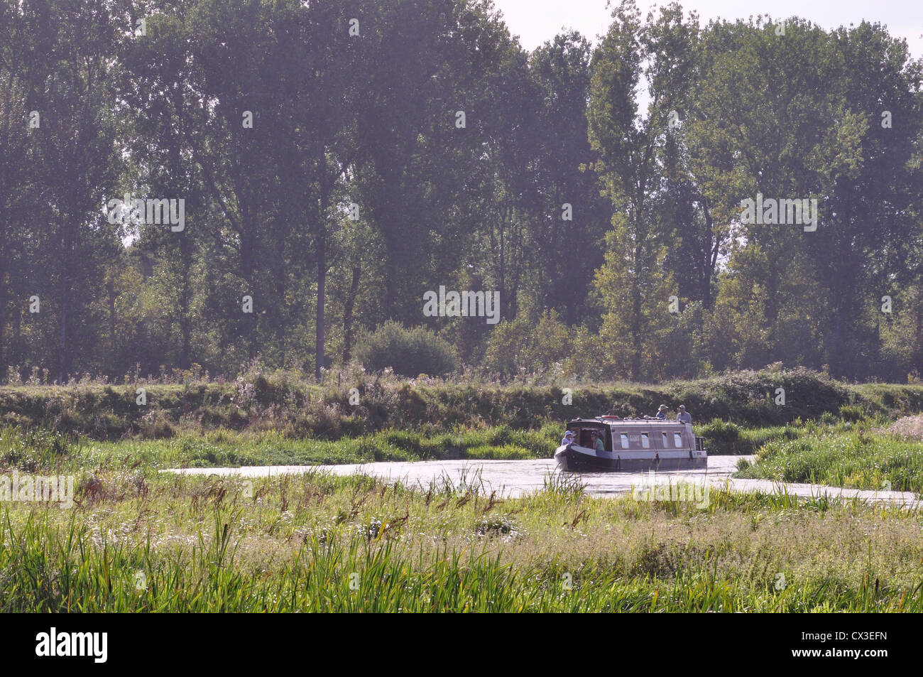 River Little Ouse near Lakenheath on the Suffolk Norfolk border Stock ...