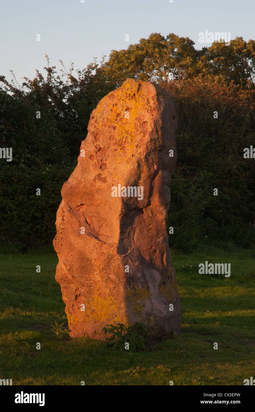contemporary standing stones, sculpture in low evenijng sunlight Stock ...