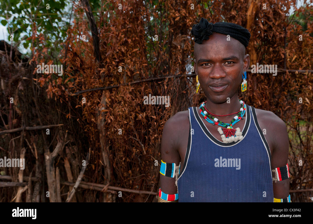Key Afer Ethiopia Africa village Lower Omo Valley portrait closeup of ...