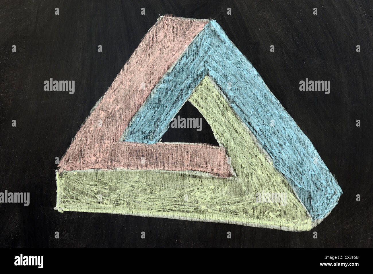 Chalk writing - Distorted triangle on chalkboard Stock Photo - Alamy