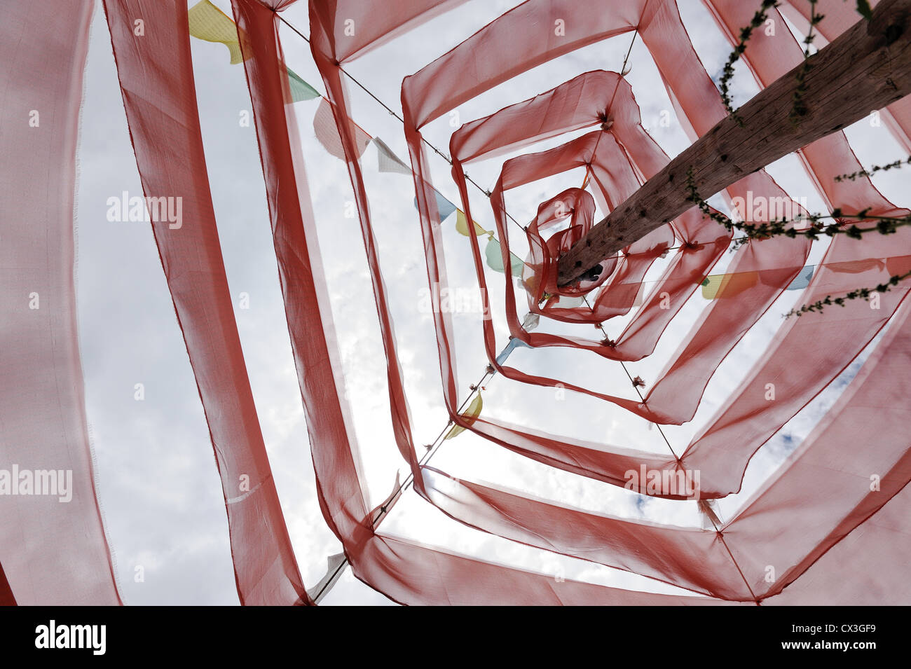 Prayer pole and flags hi-res stock photography and images - Alamy