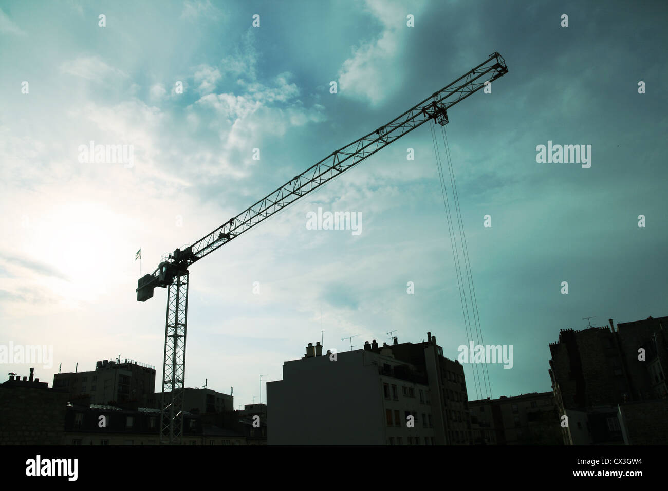 wrecking crane on building site Stock Photo - Alamy