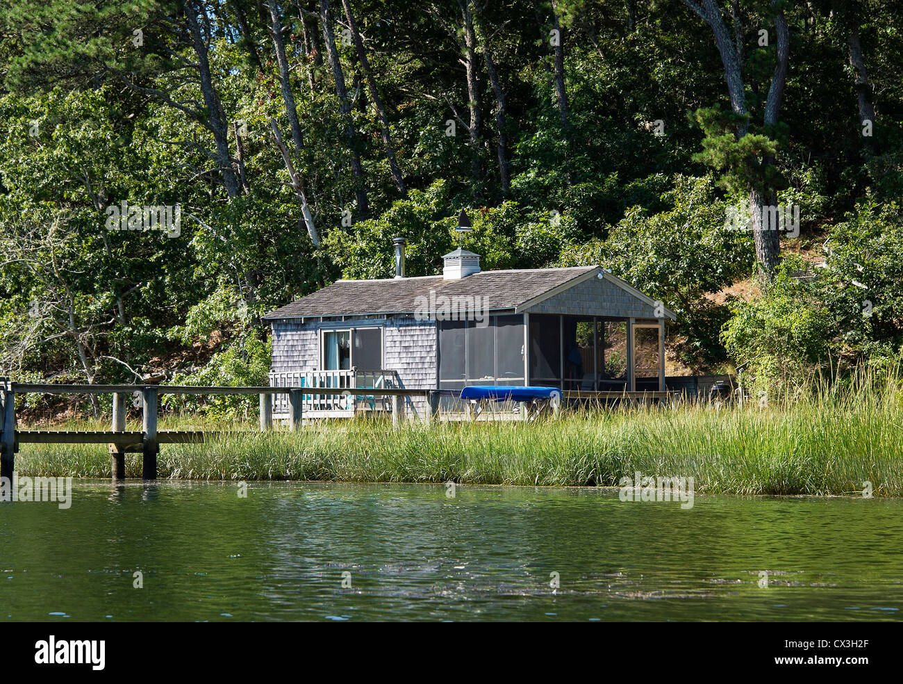 Rustic waterfront cottage, Cape Cod, Massachusetts, USA Stock Photo - Alamy