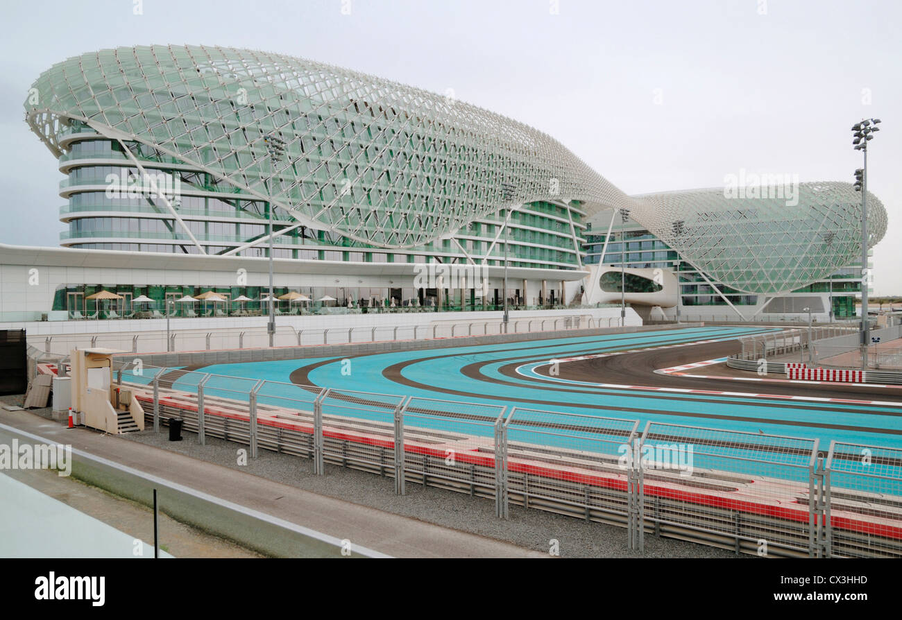 Yas Hotel, Abu Dhabi, United Arab Emirates. Architect: Asymptote, Hani ...