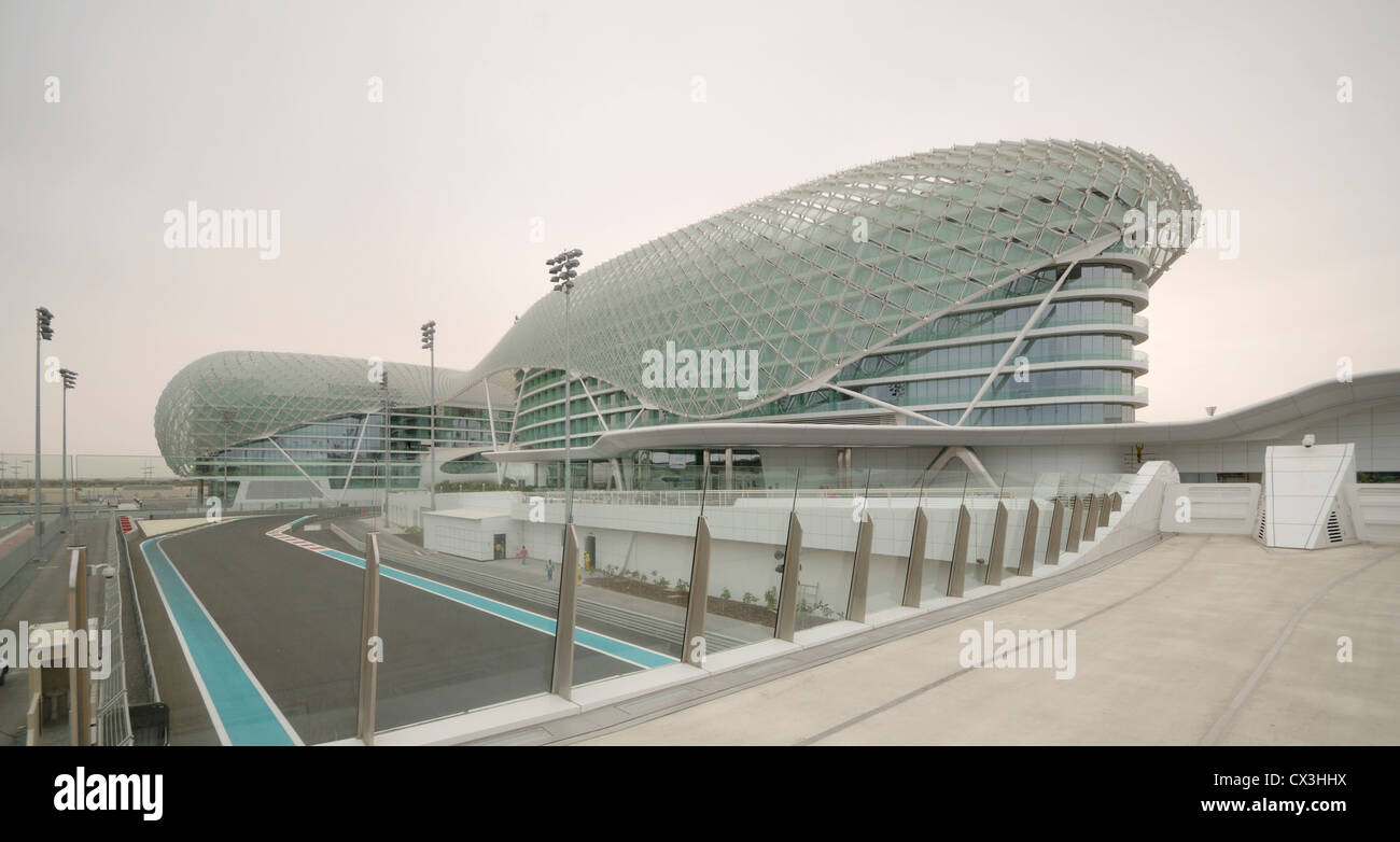 Yas Hotel, Abu Dhabi, United Arab Emirates. Architect: Asymptote, Hani ...