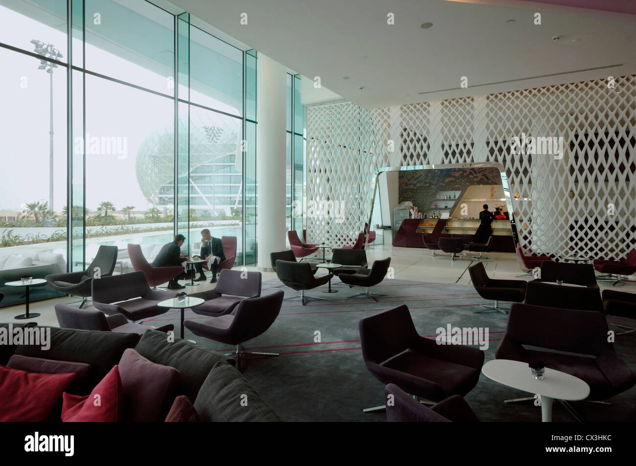 Yas Hotel, Abu Dhabi, United Arab Emirates. Architect: Asymptote, Hani ...