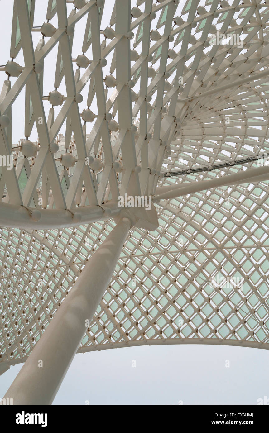 Yas Hotel, Abu Dhabi, United Arab Emirates. Architect: Asymptote, Hani ...