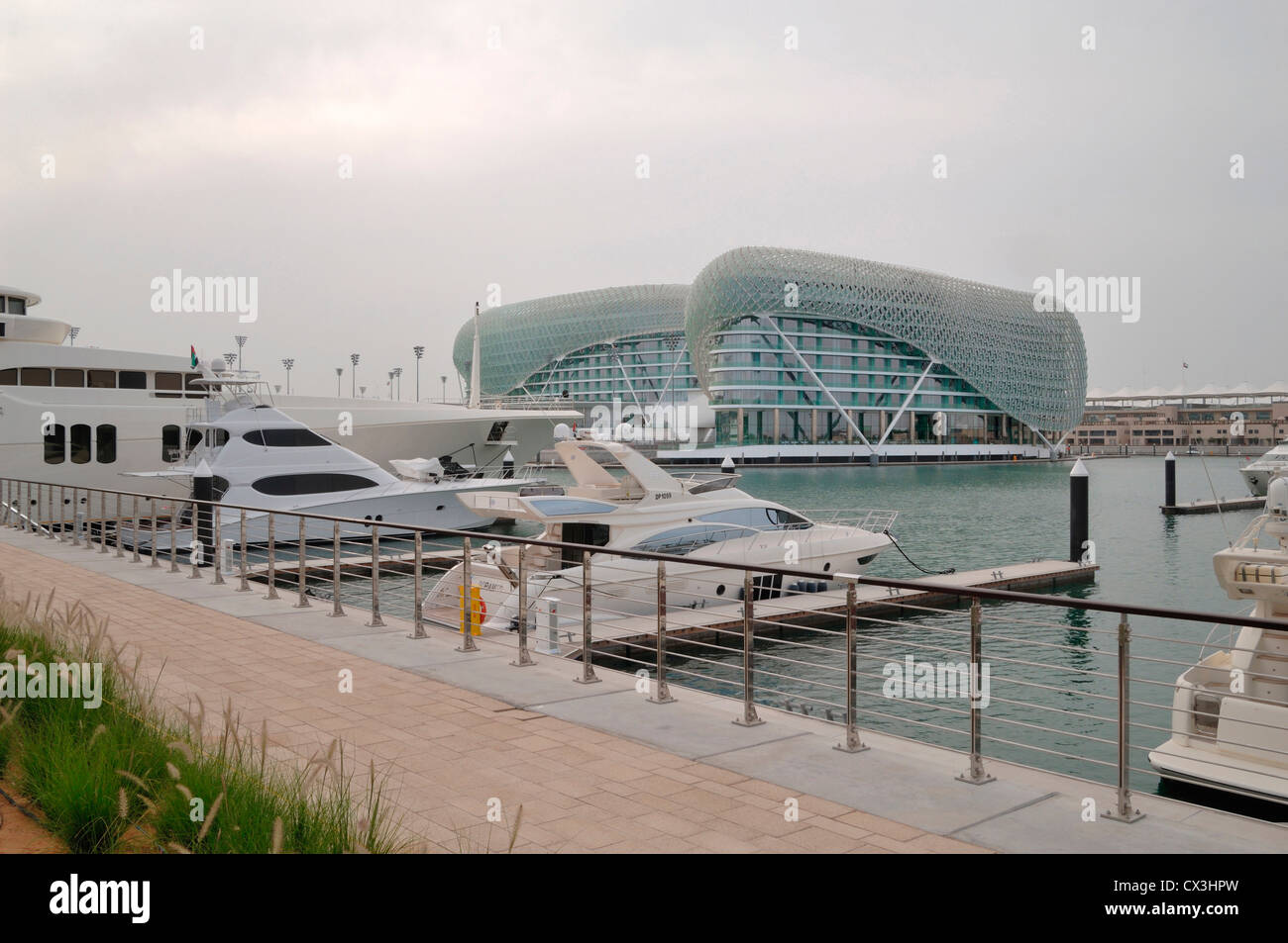 Yas Hotel, Abu Dhabi, United Arab Emirates. Architect: Asymptote, Hani ...