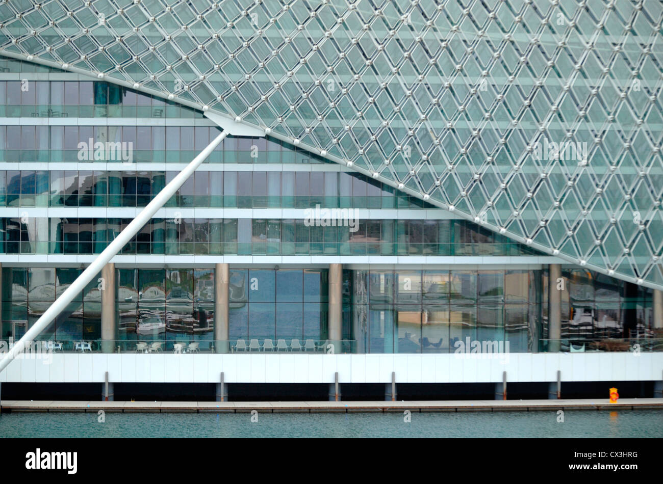 Yas Hotel, Abu Dhabi, United Arab Emirates. Architect: Asymptote, Hani ...