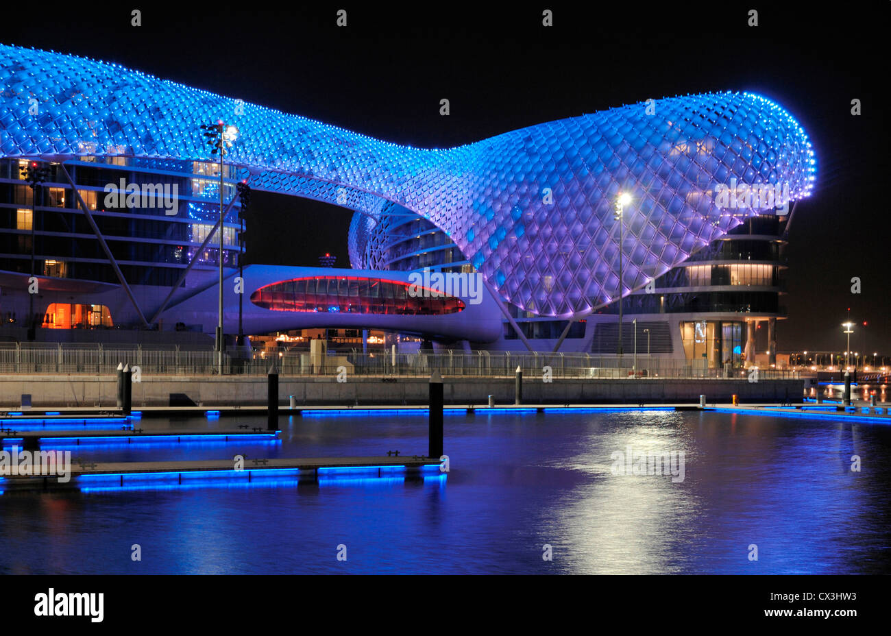 Yas Hotel, Abu Dhabi, United Arab Emirates. Architect: Asymptote, Hani ...