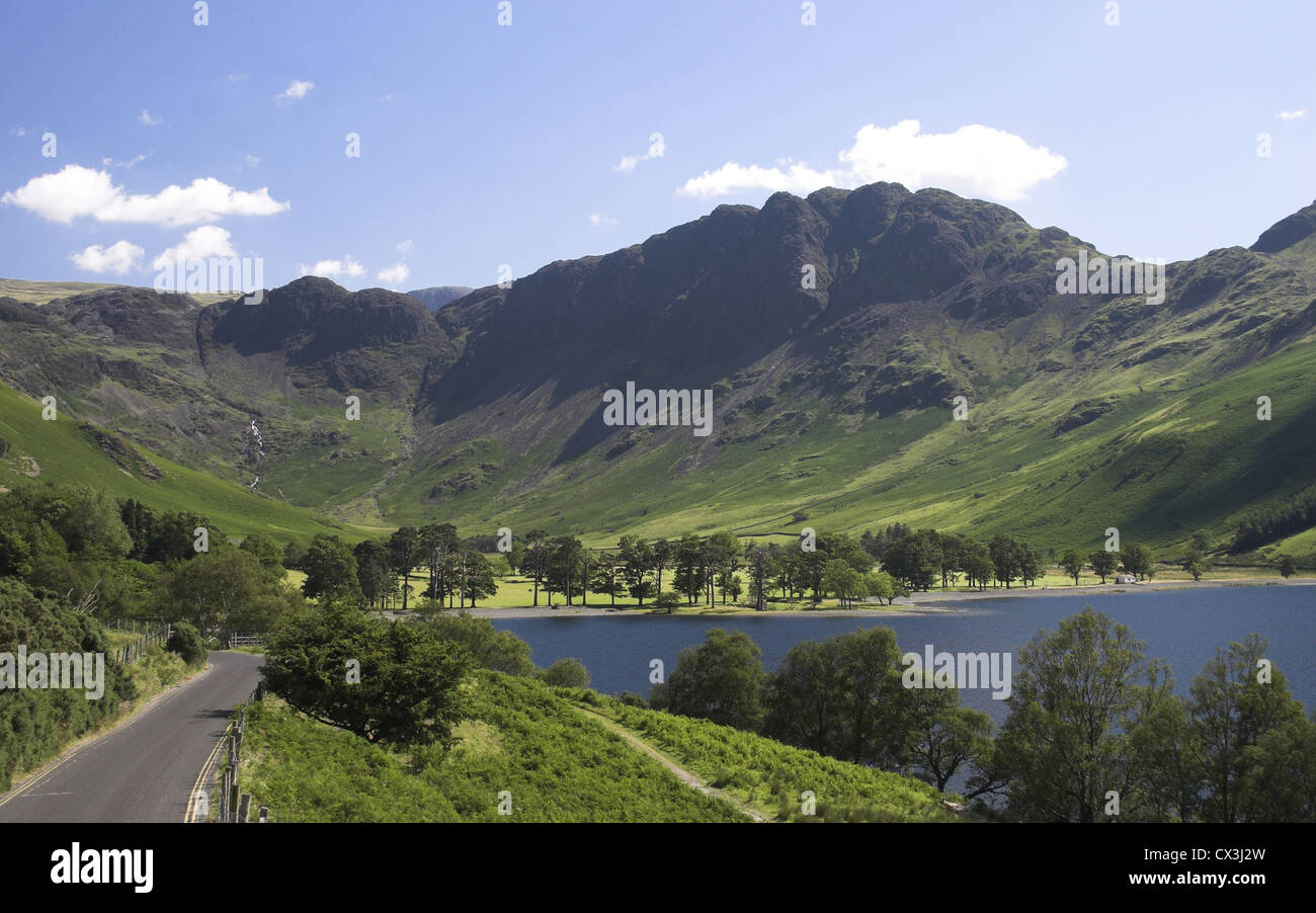 View of Buttermere lake from southern shore Stock Photo - Alamy