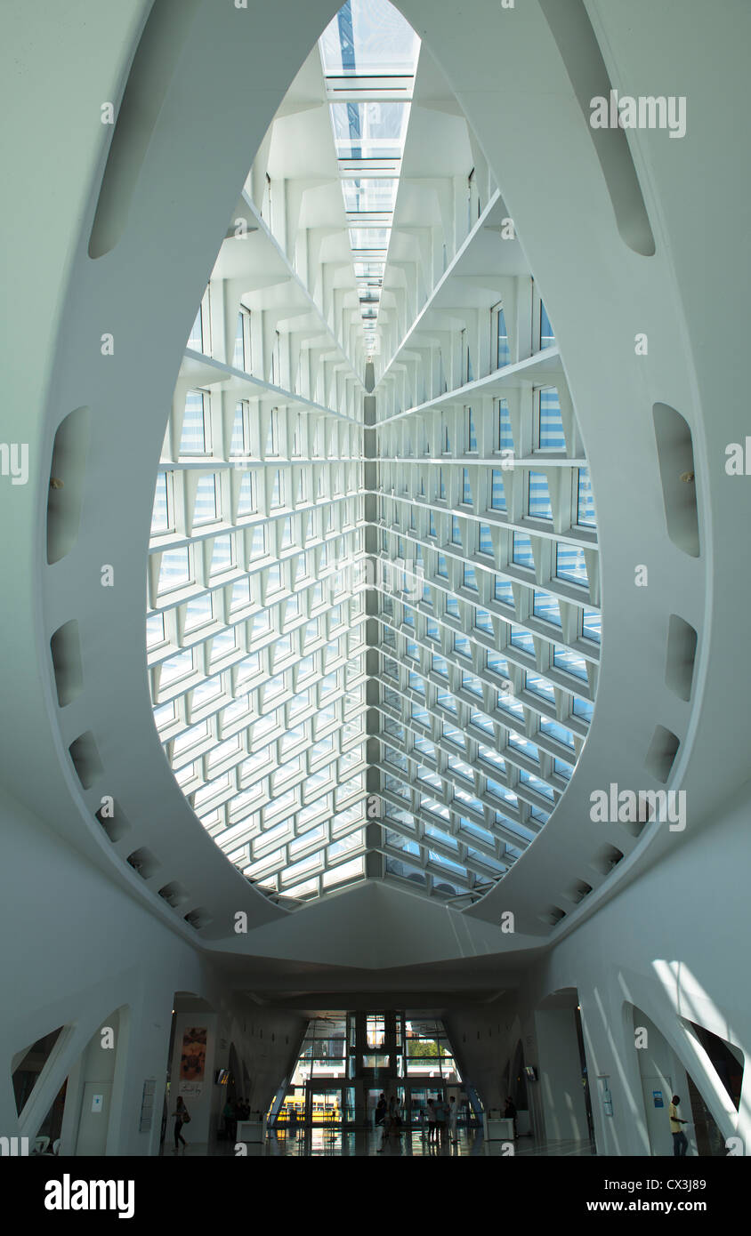 Looking upward in the Windhover Hall of the Milwaukee Museum of Art ...
