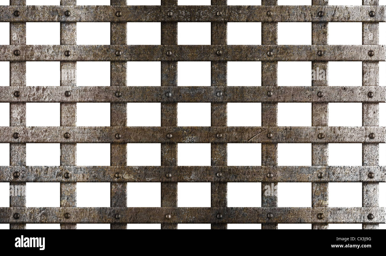 ancient metal cage isolated on white Stock Photo - Alamy