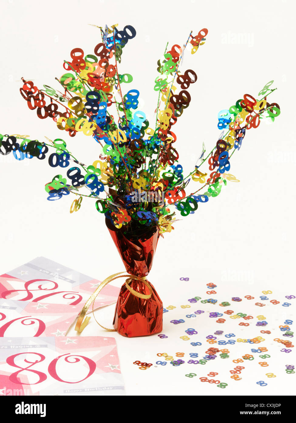 80th Birthday - Table Decoration, Cut out Foil Pieces Of The Number 80 ...