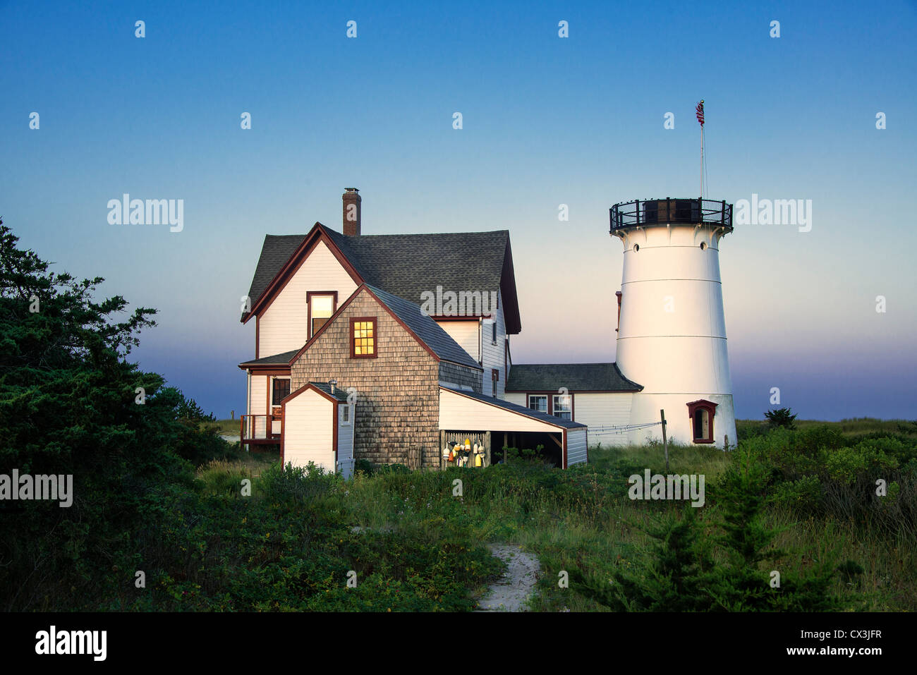 Stage Harbor Lighthouse, Chatham, Cape Cod, Massachusetts, USA. Also ...