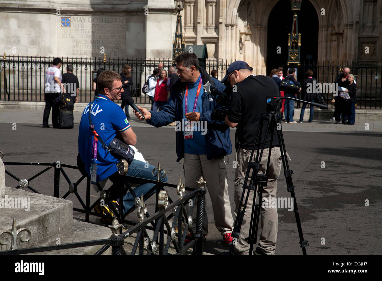 television interview during london olympics westminster abbey london ...