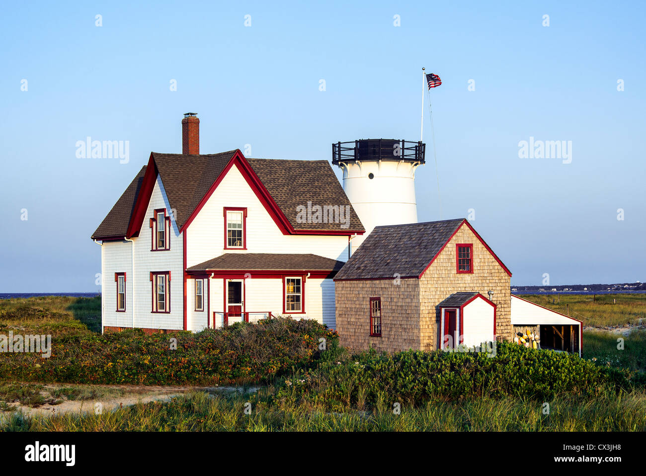 Stage Harbor Lighthouse, Chatham, Cape Cod, Massachusetts, USA. Also ...