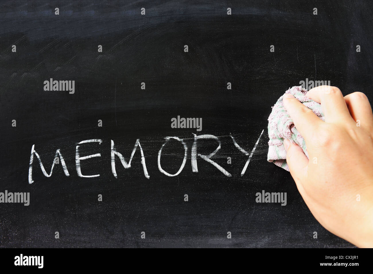 Hand erase chalk word hi-res stock photography and images - Alamy