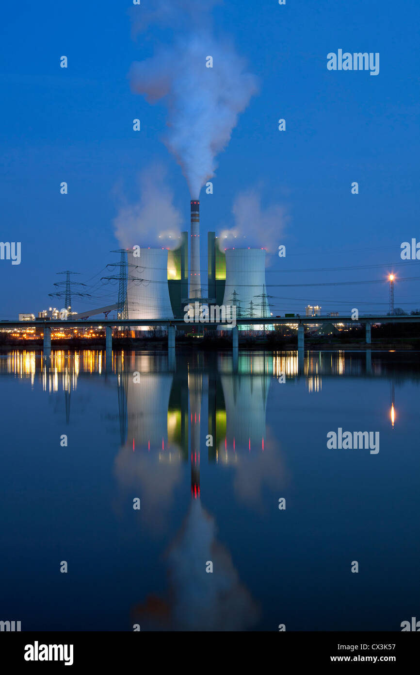 The Schkopau Power Station, a lignite-fuelled power plant near Korbetha ...