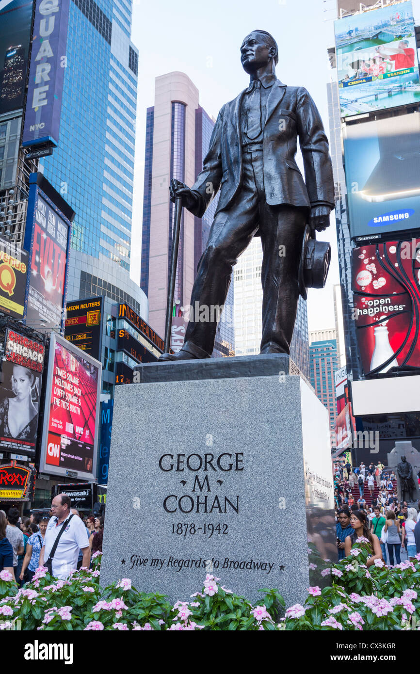 Statue of composer entertainer George M. Cohan in Times Square in New ...