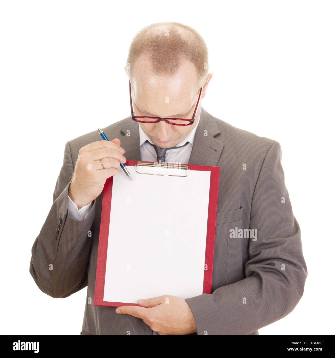 Business person with clipboard Stock Photo - Alamy