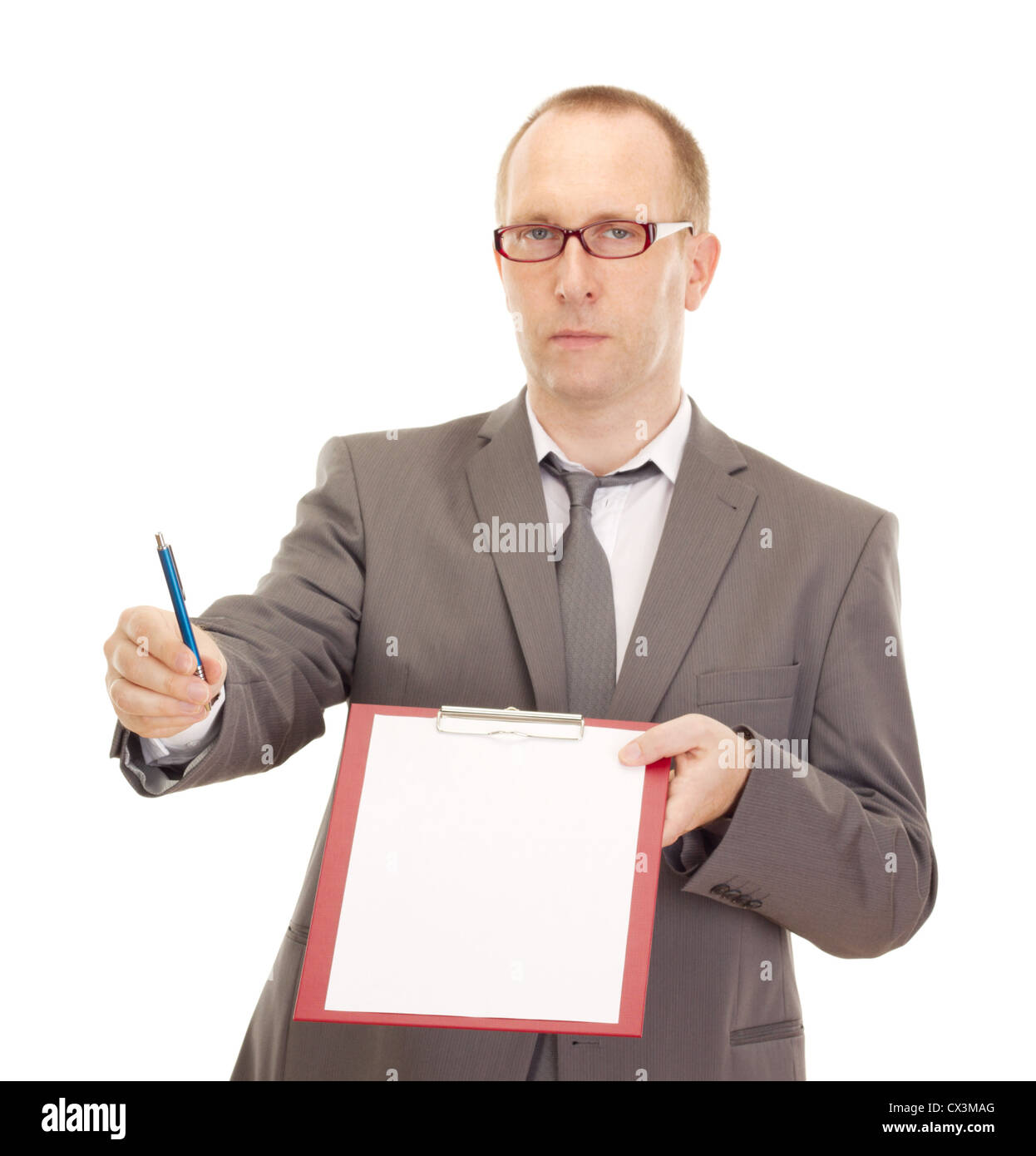 Business person with clipboard Stock Photo - Alamy