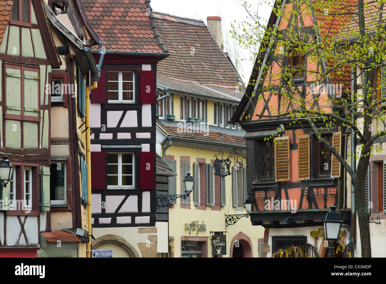 colorful architecture buildings colmar town france Stock Photo - Alamy
