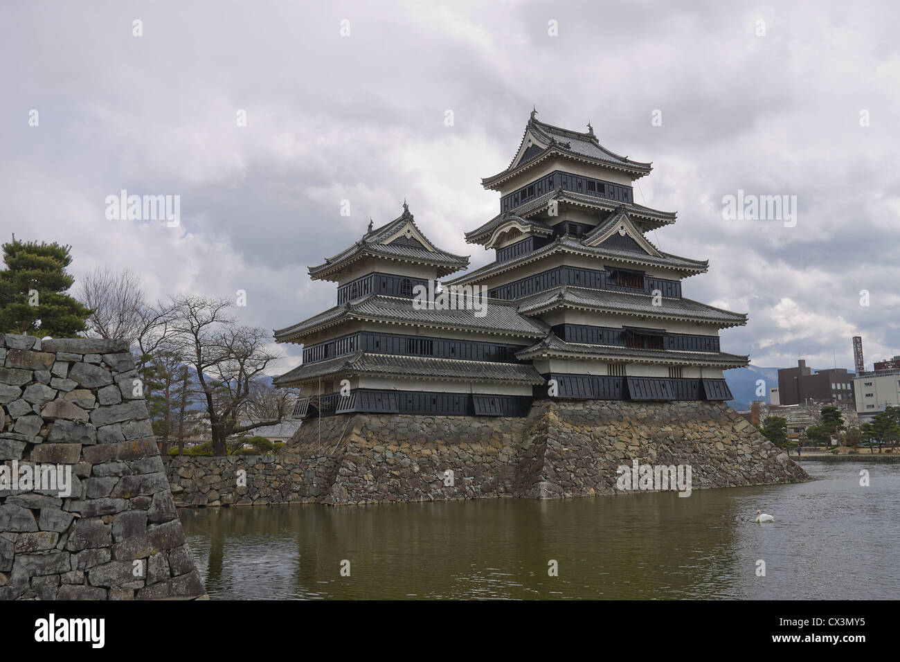 Main keep and support keep of Matsumoto castle, Japan. National ...