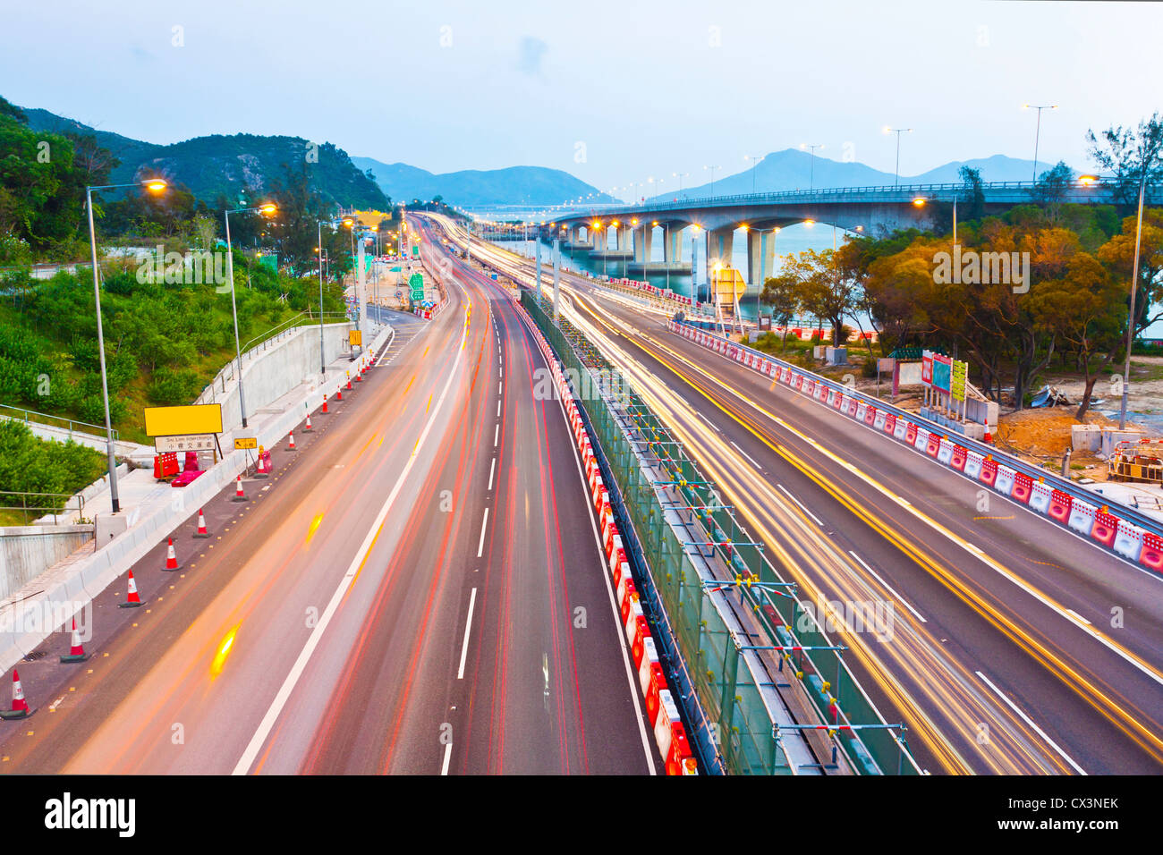 Traffic in Hong Kong at highway Stock Photo - Alamy