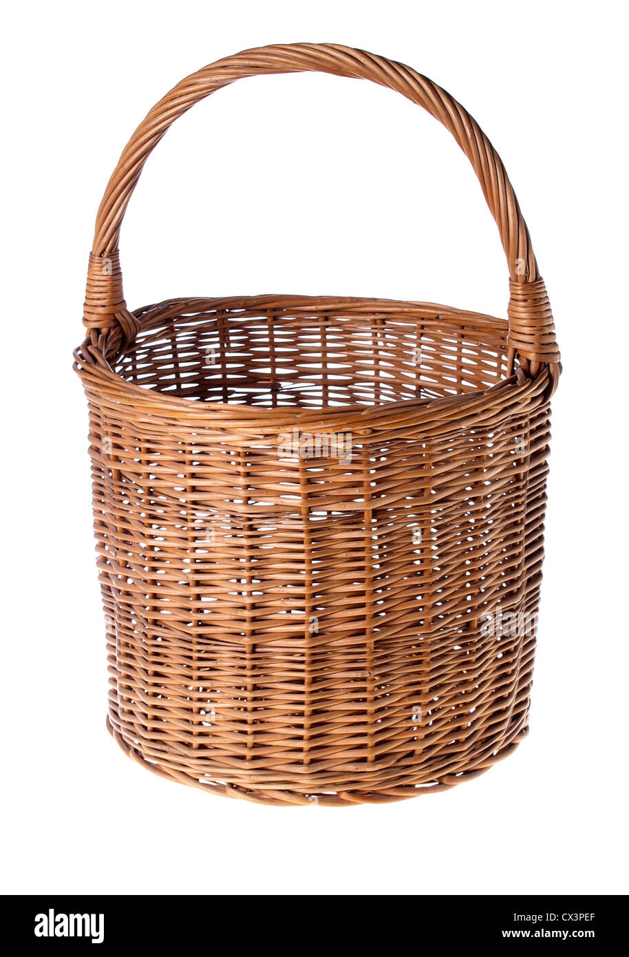 Wicker Basket, studio isolated photo Stock Photo - Alamy