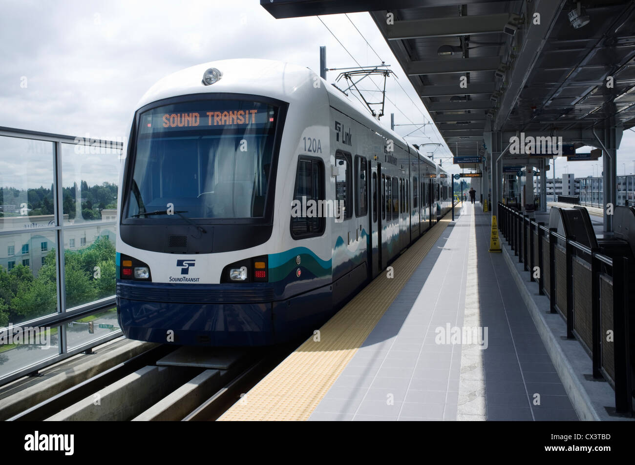 Seattle, Washington State, USA Sound Transit Train at Seattle Sea-Tac ...