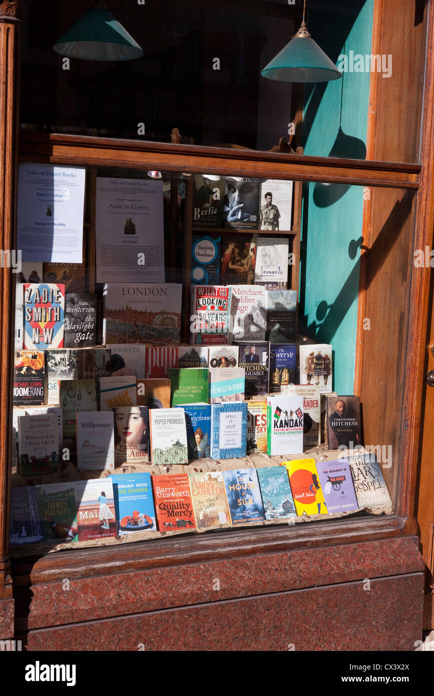 Bookstore window in Marylebone, London Stock Photo - Alamy