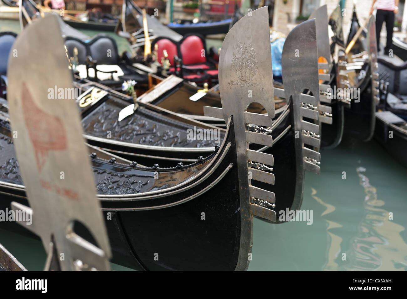 Gondola steel comb bows, Venice, Italy Stock Photo - Alamy