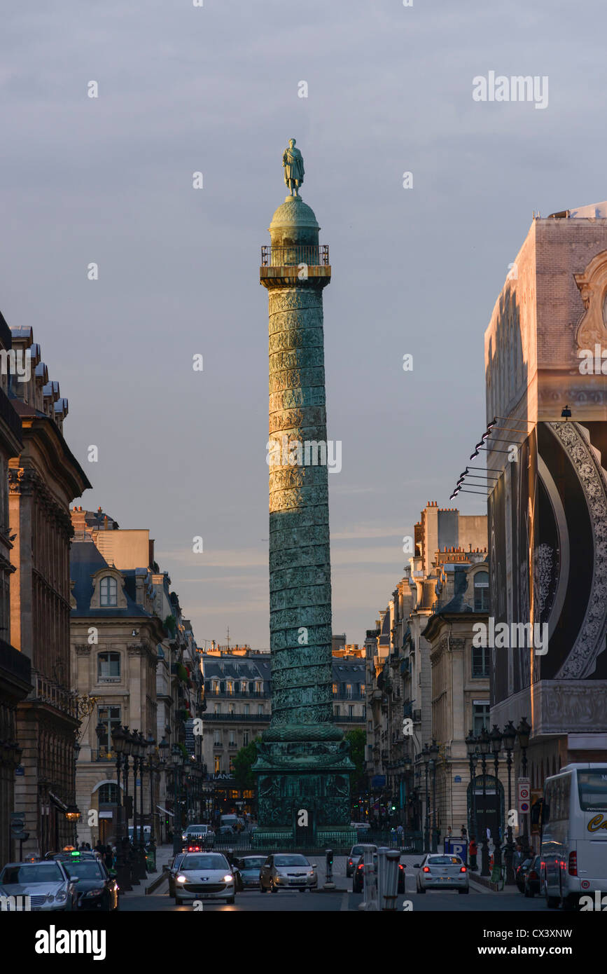 The Vendome Column at Place Vendome, Paris, France, Europe Stock Photo ...
