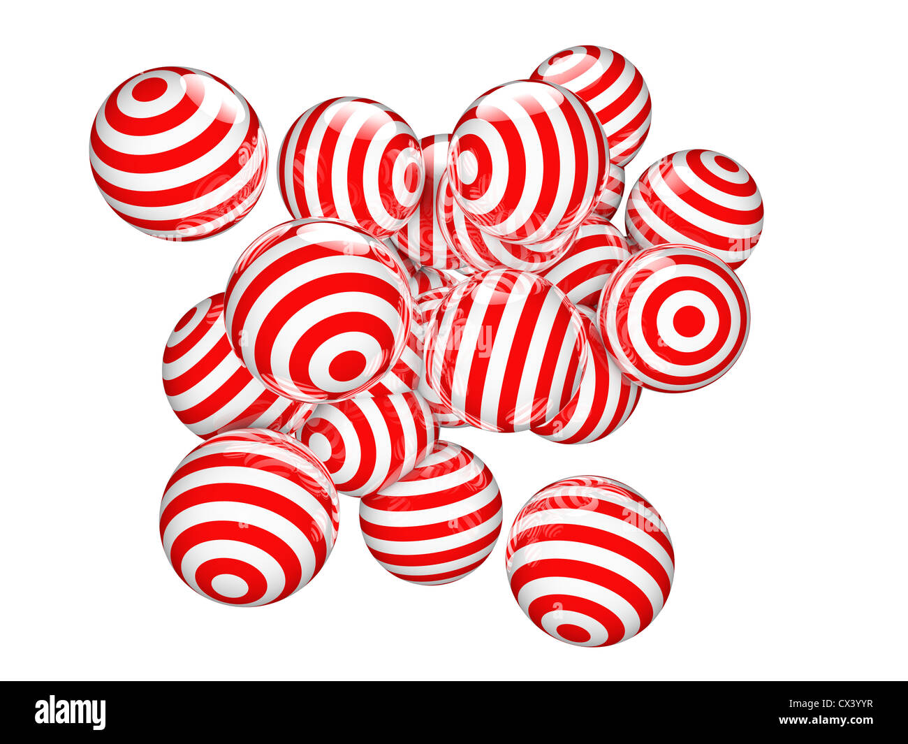 3d render of striped spheres background Stock Photo - Alamy