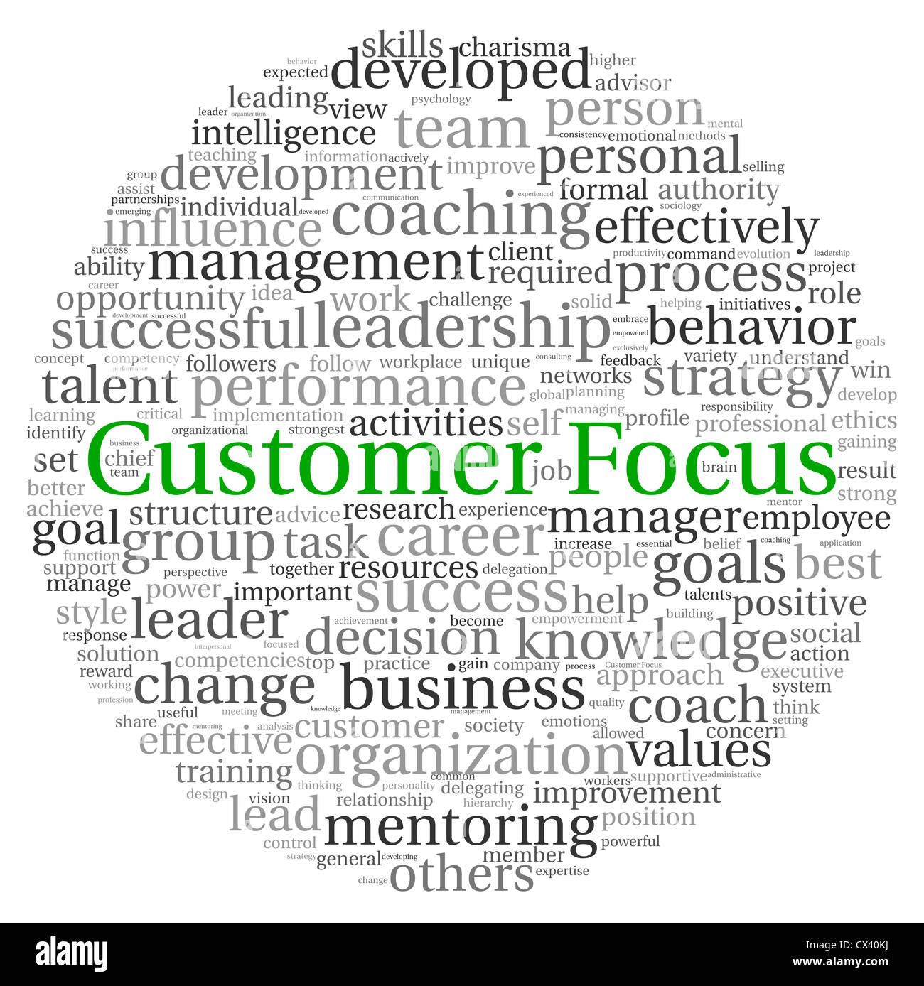 Customer Focus concept in word tag cloud on white background Stock ...